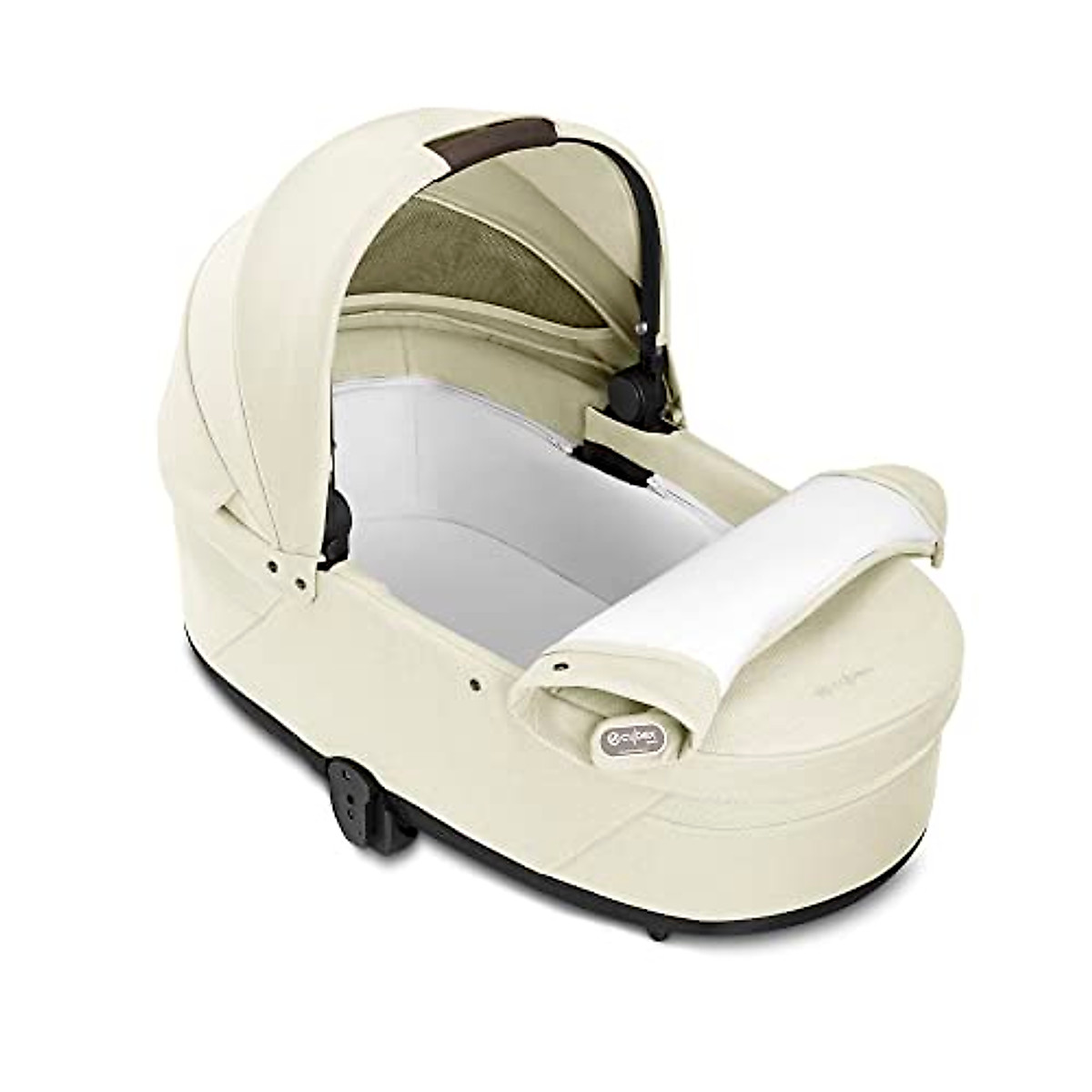 Cybex Balios Cot S Lux Baby Bassinet - Integrated Easy-Carry Handle, Sun Canopy & Spacious, Cozy Interior, Compatible with Cybex Balios S Lux Stroller, Seashell Beige
