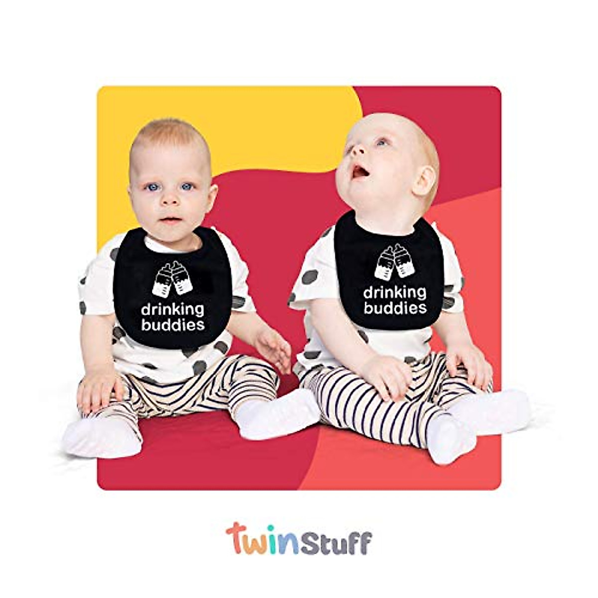 Drinking Buddies Unisex Bibs - Twins Baby Bibs For Boys and Girls