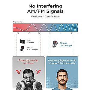 USB Car Charger Adapter AINOPE Fast Car Charger Fast Charge Cigarette Lighter USB Charger 36W All Metal Mini Quick Charge Compatible with iPhone 14/13/12/11 pro/11/ x/8, Note 9/20 Galaxy S23/S10/S9