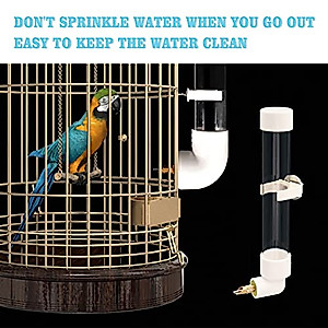 Bird Drinker Waterer, Parrot Bird Automatic Drinking Device, Parakeet Water Dispenser, Bird Drinking Water Bottle, Bird Cage Accessory, Drinking Fountain, Drinker Waterer for Chinchilla Rabbit