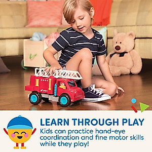 Battat – Toy Fire Truck & Figures – Classic Toddler Trucks – Red Fire Engine Toy – Soft Rubber Wheels – 18 Months + – Fire Engine