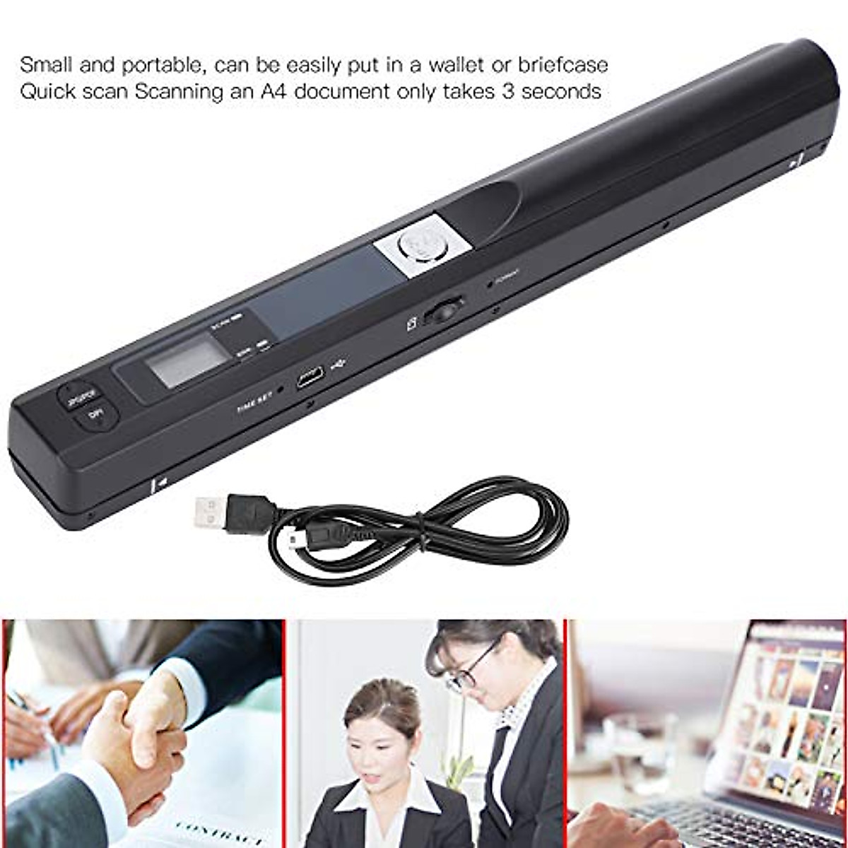 Portable Document Scanner, Document Wand Scanner Portable Handheld Scanner Hand Scanner for Business Photo Picture Receipts Books
