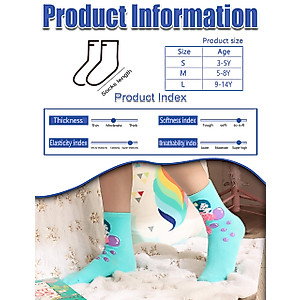 Anlisim Girls Fashion Cotton Crew Cute Mermaid Shorty Socks 6 Pack (Mermaid, 5-8 Years Old)