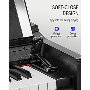 Donner DDP-90 Digital Piano, 88 Key Weighted Piano Keyboard for Beginner/Professional W/Three Pedals, Supports U-disk Music Playing, PC/Tablet/Cell Phone Connecting, Audio In/Output