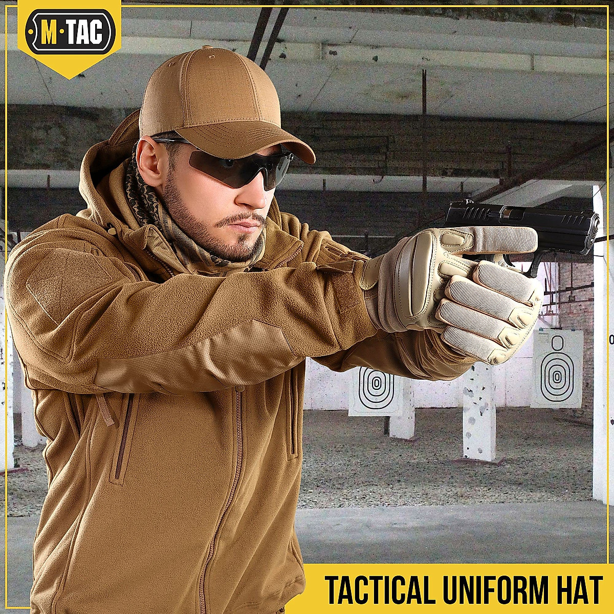 M-Tac Tactical Baseball Cap - Adjustable Plain Workout Ball Cap, Ripstop Hats for Men and Women (Coyote, M)