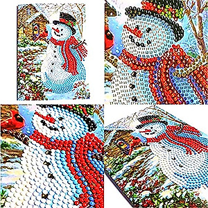 Huacan Christmas Cards 5D DIY Diamond Painting Round Drill Greeting Thank You Cards Creative 8 Packs