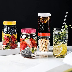 8 Pcs Plastic Mason Jar Lids with Leak-proof Silicone Ring,86mm Reusable Wide Mouth Canning Jar Lids,Plastic Storage Caps for Canning Jars (Black)