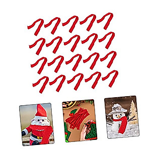 FAVOMOTO 20pcs Mini Scarf Knitted Scarf Striped Scarf Red and White Striped Scarf Miniature Scarf Christmas Doll Scarves Wine Bottle Neckerchief Party Accessories Delicate Scarves Yarn Red