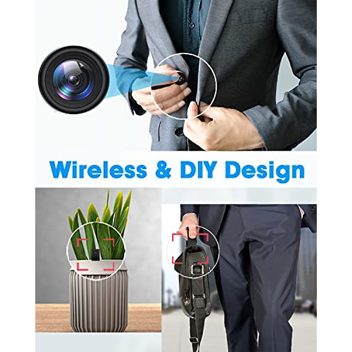 ErinalBar Mini Spy Camera Module WiFi Spy Camera Hidden Camera Button HD 1080P Wireless DIY Tiny Cams Small Camera Motion Detection for Home Security Indoor Outdoor Nanny Cam, asdasd