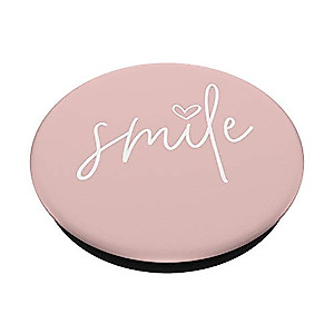 Smile Positive Inspirational Quote - Light Pastel Pink PopSockets PopGrip: Swappable Grip for Phones & Tablets
