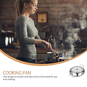 Anneome Stainless Steel Cooking Utensils 1 Set Pot Stove Pot with Lid Steak Stainless Steel Amphora Woks Pan