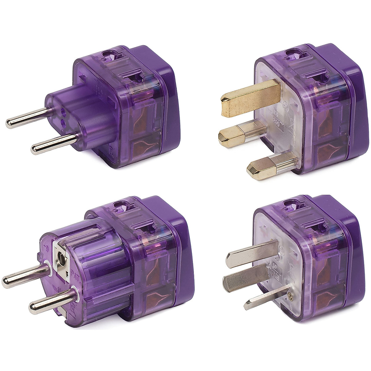 NEW! 4 Pieces ASIA TRAVEL ADAPTER Pack for MOST countries in ASIA; CHINA THAILAND MALAYSIA SOUTH KOREA SINGAPORE INDONESIA PHILIPPINES VIETNAM LAOS CAMBODIA BURMA HONG KONG MACAU and more / WITH DUAL PLUG-IN PORTS AND BUILT-IN SURGE PROTECTORS