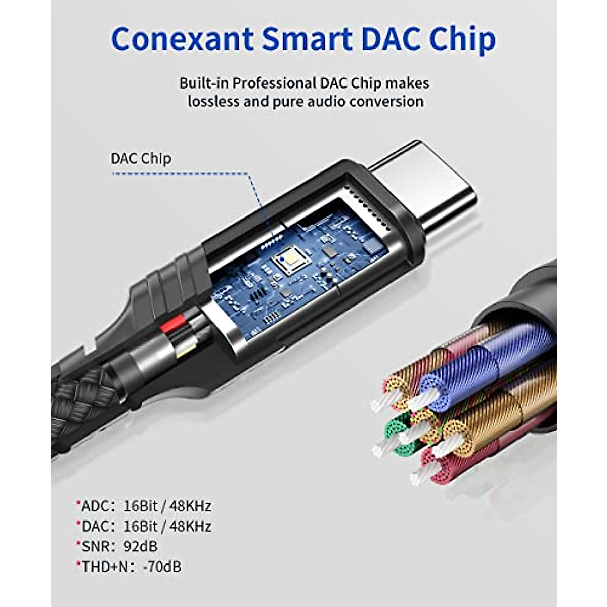 JSAUX 2-Pack USB C to 3.5mm Audio Headphone Adapter, Type C to Aux Jack Adapter Right Angle Dongle with DAC Chip Compatible with Samsung S22 S21 S20 Plus Ultra, Pixel, OnePlus, iPad Pro etc -Black