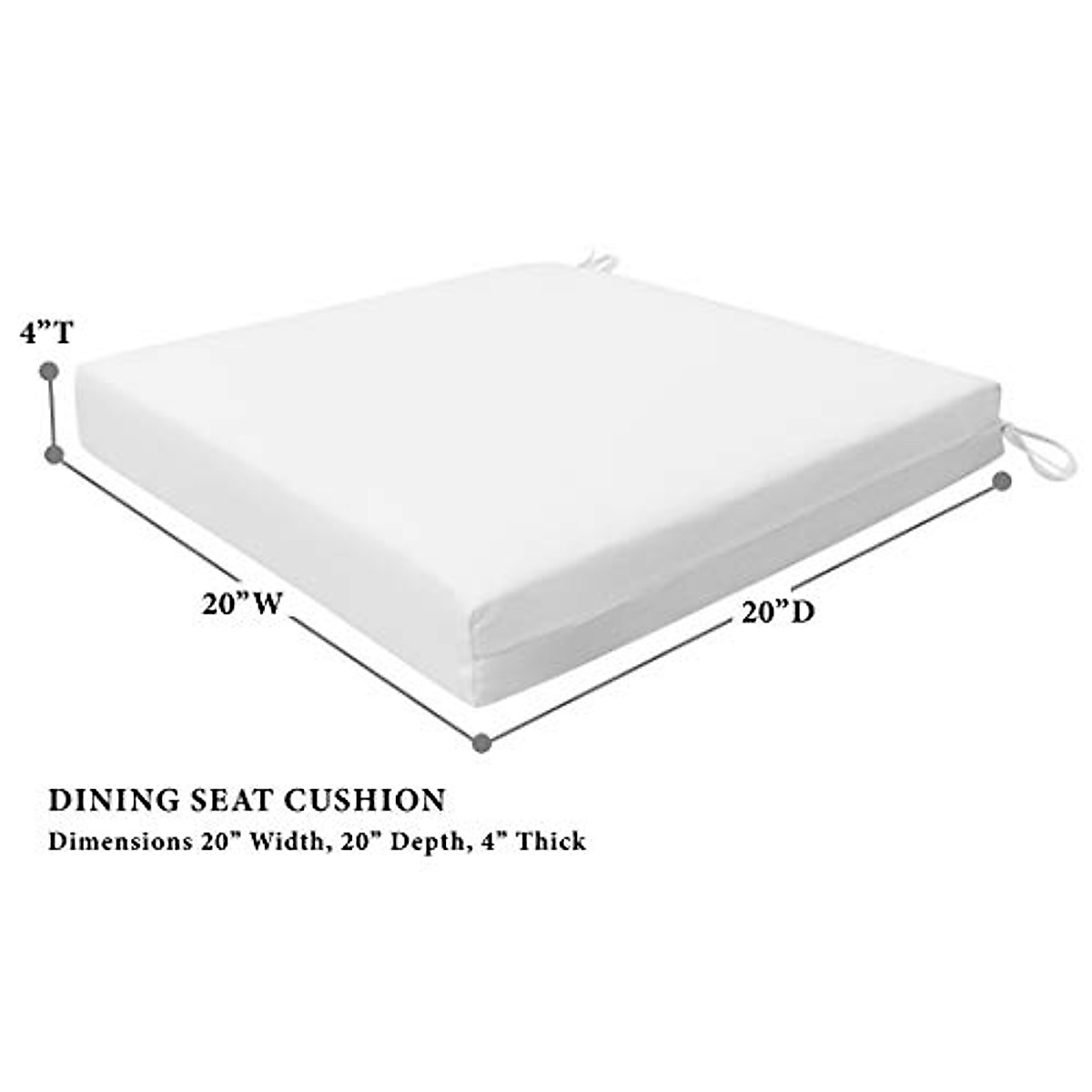 Honeycomb Indoor/Outdoor Cabana Stripe Black & Ivory Dining Seat Cushion: Recycled Fiberfill, Weather Resistant, Reversible, Comfortable and Stylish Pack of 2 Patio Cushions: 20" W x 20" D x 4" T