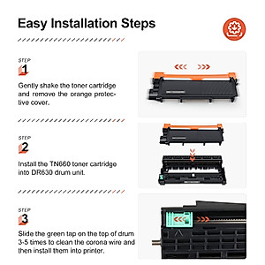 v4ink Compatible DR-630 TN-660 Set Replacement for Brother DR630 Drum TN660 Toner (1D+ 2T Set) for Brother HL-L2300D L2320D L2340DW L2360DW MFC-L2700DW L2720DW L2740DW Tray_Toners_Cartridges_Printer
