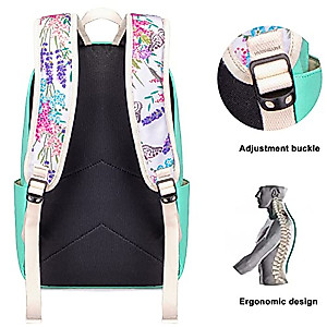 Bluboon Canvas Bookbags School Backpack Set Laptop Schoolbag for Teens Girls Middle School