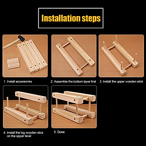 VPABES 20 Bottles Wine Rack Holder, Floor Table Standing Solid Wood Wine Rack, DIY Stackable Modular Wine Bottle Display Storage Organizer Shelf for Home Kitchen Restaurants