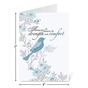 Sympathy Comfort Faith Cards with Scripture - Set of 8 (4 Designs), Large 5" x 7", Religious Sympathy Cards with Sentiments Inside, White Envelopes