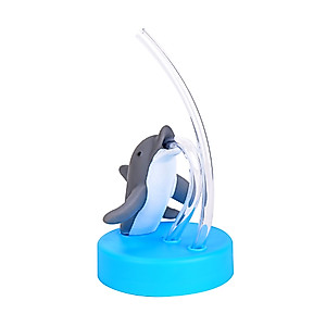 SIP WITH ME Sealife Dolphin Cup, Kids Water Bottle, Toddler Cups, Tumbler with Lid and Straw, Travel Sippy Cup for Water or Milk, Kids Cups with Lids for Toddlers 3 and Up, BPA Free Plastic, 12 oz