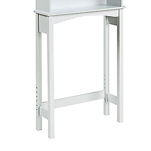 Merax, White Bathroom Over-The-Toilet Cabinet with Adjustable Shelf, Storage Rack, Two Doors, Wood