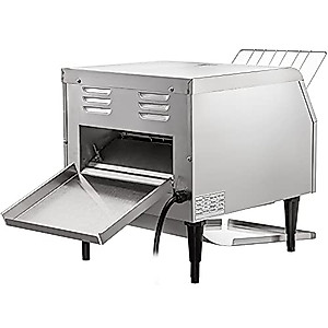VEVOR 300 Slices/Hour Commercial Conveyor Toaster,2200W Stainless Steel Heavy Duty Industrial Toasters w/ Double Heating Tubes,Countertop Electric Restaurant Equipment for Bun Bagel Bread Baked Food