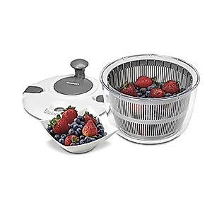 Cuisinart CTG-00-SASG 5 Quart Salad Spinner, White/Gray