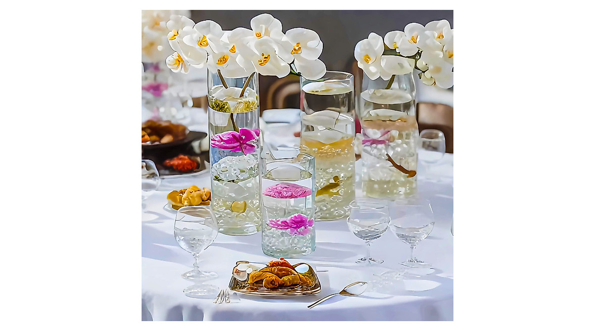 NIKOEO 140,000 Clear Water Gel Beads for Decor