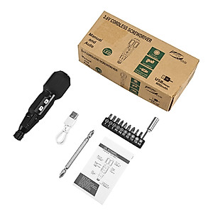 AMIR Electric Screwdriver Cordless, Rechargeable Power Screwdrivers Set, Portable Automatic Home Repair Tool Kit with LED Lights and USB Cable