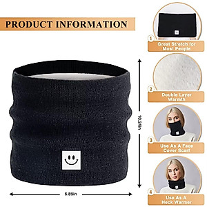 Winter Smiley Face Beanie Hat Scarf Gloves Set for Women Men, Mens Winter Cute Hat Fashionable Warm Scarfs Neck Warmer Touchscreen Gloves Sets for Cold Weather