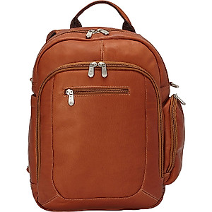 Piel Leather Laptop Backpack/Shoulder Bag, Chocolate, One Size