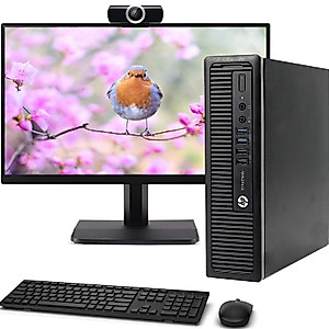 HP 800 G1 USFF Computer Desktop PC, Intel Core i5 3.2GHz Processor, 8GB Ram, 500GB Hard Drive, WiFi | Bluetooth, 1080p Webcam, Wireless Keyboard & Mouse, 20 Inch Monitor, Windows 10 (Renewed)