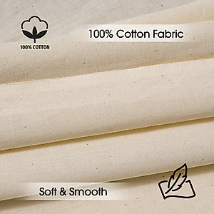 Pico Textiles 2 Yards Bolt - 100% Cotton Natural Muslin Fabric - Unbleached - Sold by The Bolt - Ideal for Quilting, Embroidery, Backdops, Drapes, Apparel, Aprons, and Sheets