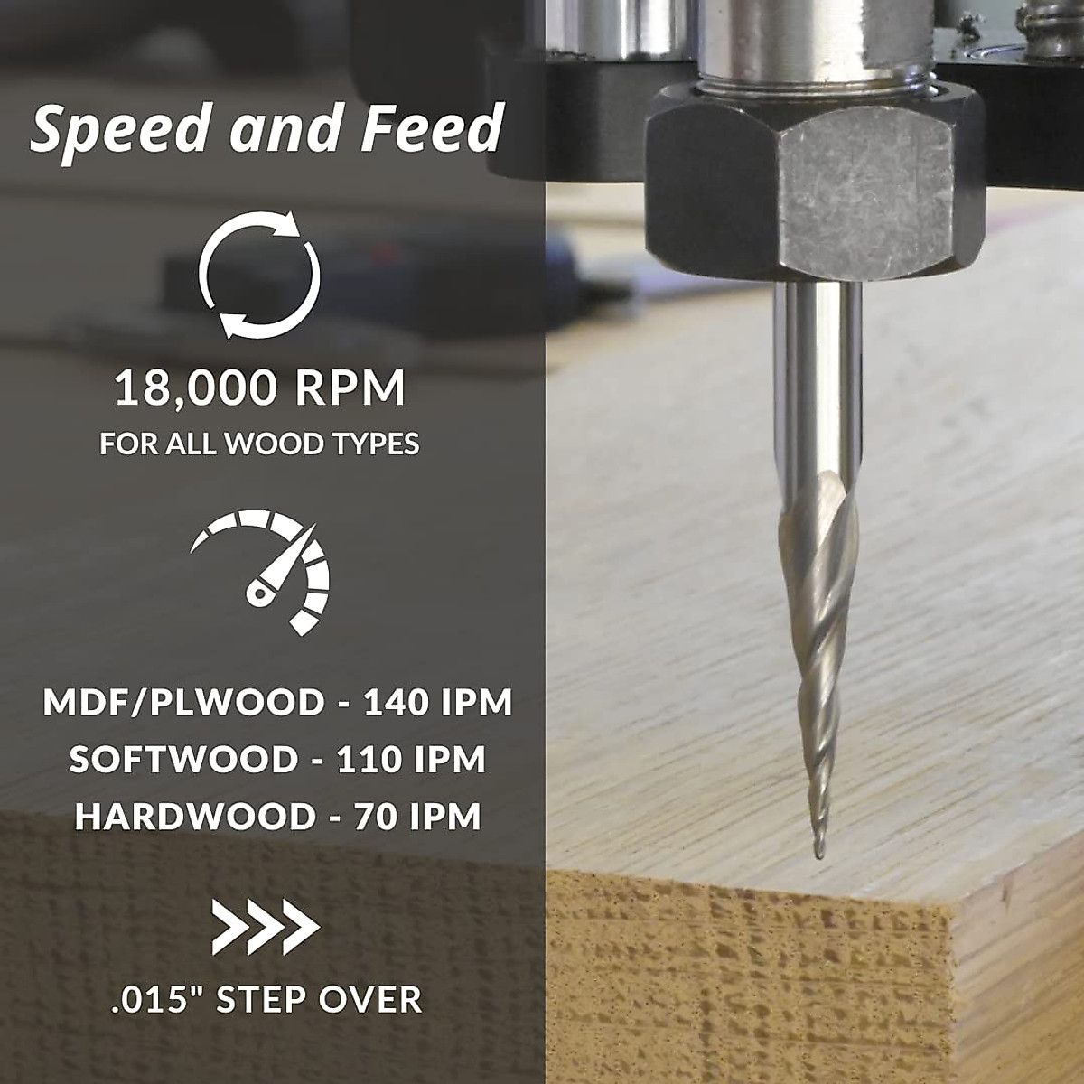 ROUTYBITS - 1/32” Tip Diameter (0.015 in Radius), Tapered Ball Nose Router Bit, 1/4 Inch Dia Shank, 6.3 Degree, Solid Carbide Spiral End Mill, 3D Carving and Engraving, CNC Router Bits