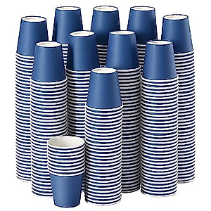SIUQ 600 Pack 3 oz Paper Cups, Disposable Bathroom Cups, Small Mouthwash Cups, First Taste Cup Hot/Cold Beverage Drinking Cup for Party, Picnic, BBQ, Travel, and Communion (Navy Blue)