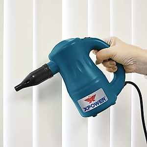 XPOWER A-2 Cyber Duster Electric Air Duster for Dusting, Drying, Inflating, Blowing, Car Detailing, Computer, Leaf Blowing, 90 CFM, 7 Nozzles + 2 Brushes, High Performance Motor, Eco-Friendly, Blue