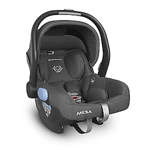 UPPAbaby Vista V2 Stroller - Greyson (Charcoal Melange/Carbon/Saddle Leather) + Mesa Infant Car Seat - Jordan (Charcoal Melange) Merino Wool
