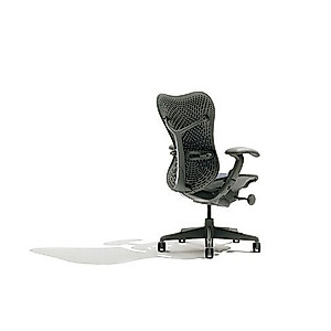 Mirra Chair Herman Miller Deluxe Fully Highly Adjustable Home Office Desk Task Chair MR223 with Forward Tilt Seat Angle, Adjustable Arms, Flexfront Seat, Graphite Frame with Graphite Airweave Seat and Triflex Backrest, Standard Casters