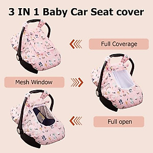 Car Seat Cover Baby, Minky Baby Car Seat Cover, 3 in 1 Carseat Sover for Winter, Winter Carseat Cover for Baby with Storage Bag…