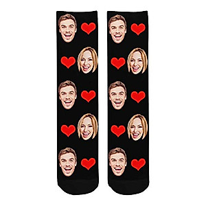InterestPrint Custom Photo Socks, to Men Women with Love Funny Socks Turn Your Face into Socks