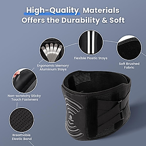 OCTORO Back Brace for Lower Back Pain Relief Women Men, Back Support Belt for Herniated Disc, Sciatica, Scoliosis, Lumbar Support Brace with Hot &Cold Pad Therapy Pocket(Waist: 28"-61")