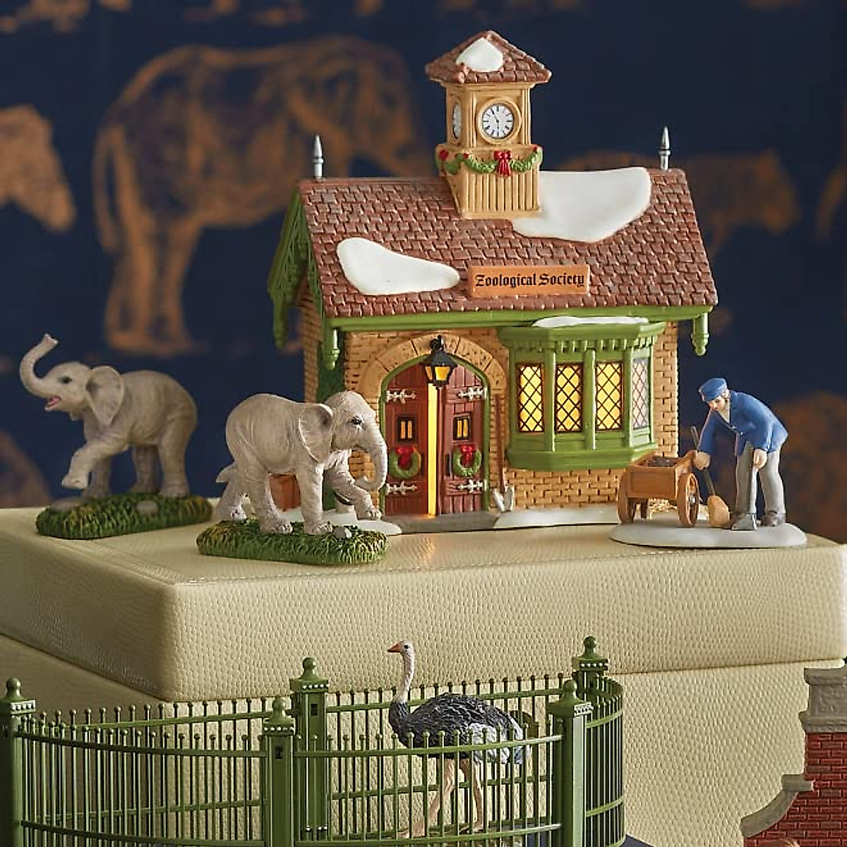 Department 56 Dickens Village Accessories Zoological Gardens Elephants Figurine Set, 2.7 and 2.25 Inch, Multicolor