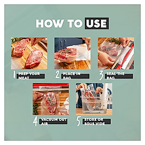 Avid Armor - Vacuum Sealer Bags, Vac Seal Bags for Food Storage, Meal Saver Freezer Vacuum Sealer Bags, Quart Size Sous Vide Bags Vacuum Sealer, Non-BPA, 8 x 12 inches, Pack of 200