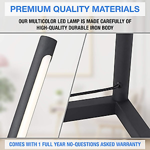 Harmony - Smart LED Lamp with Alexa and Google Home Compatibility - RGB Floor Lamp with 200 Dynamic Presets, with Timer, Memory, Dimmer - Black Iron, 55” Tall