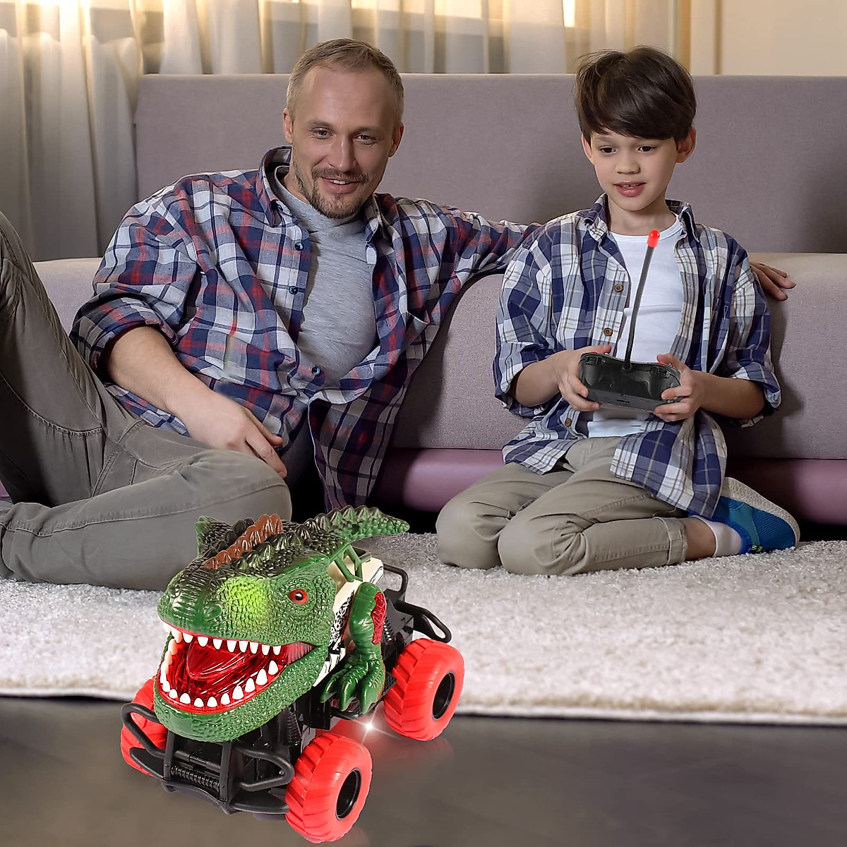 Dinosaur Toys for Kids 3-5, Remote Control Car Toy Truck, Dino Toys for 3 Year Old Boys Toddlers, Boy Toys Age 3,4,5 and Up, Toy Cars for 4 Year Old Boys, Kids Christmas Birthday Gifts