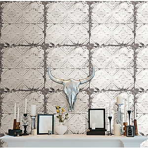 NuWallpaper Vintage Tin Tile Peel & Stick Wallpaper