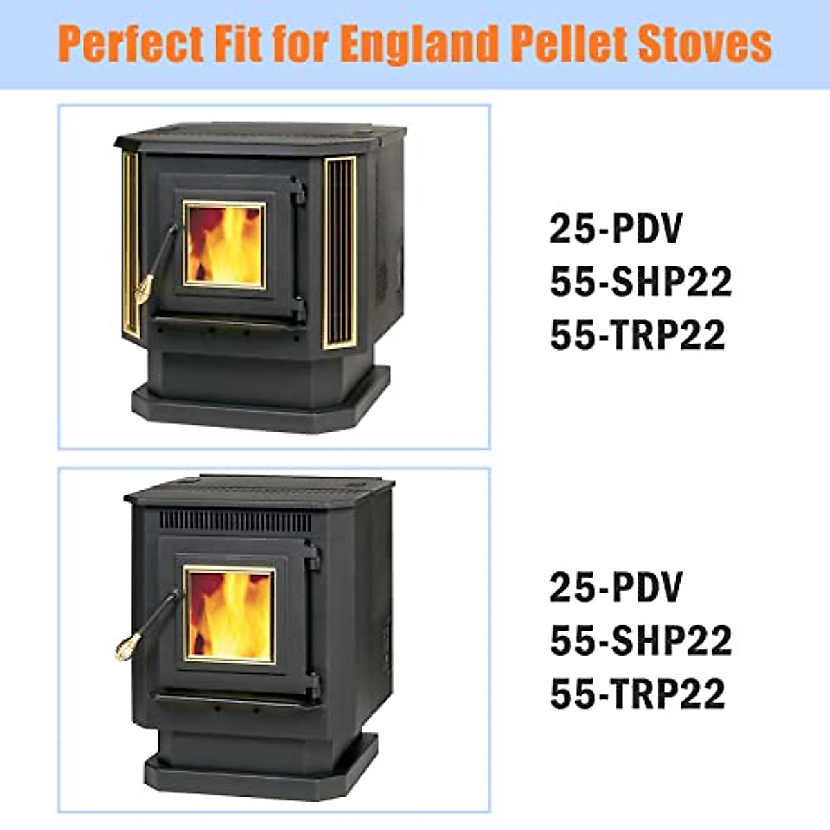 Criditpid PU-047040 Auger Motor & PU-076002B Combustion Exhaust Blower Fan for Englander 25-PDVC, 55-SHP10, 25-PDV Pellet Stoves. Exhaust Blower with Housing.