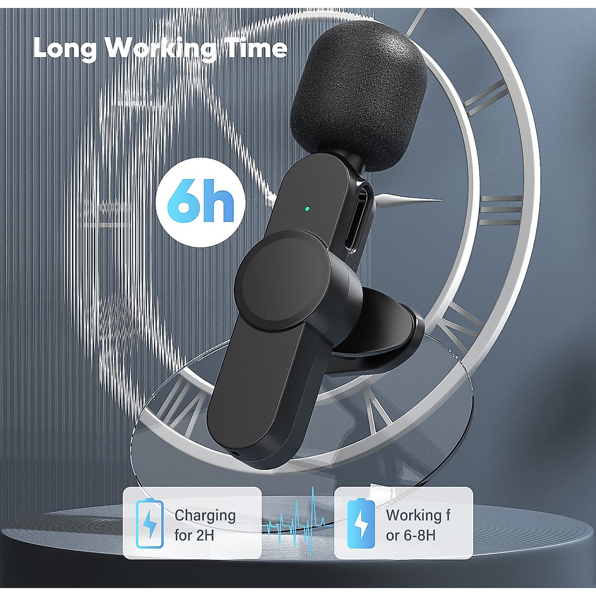 Wireless Lavalier Microphone for iPhone iPad, 2 Pack Mini Wireless Clip-on Microphones Lapel Mics Plug-Play Crystal Clear Sound Quality for Recording, Live Streaming, YouTube, Facebook, TikTok