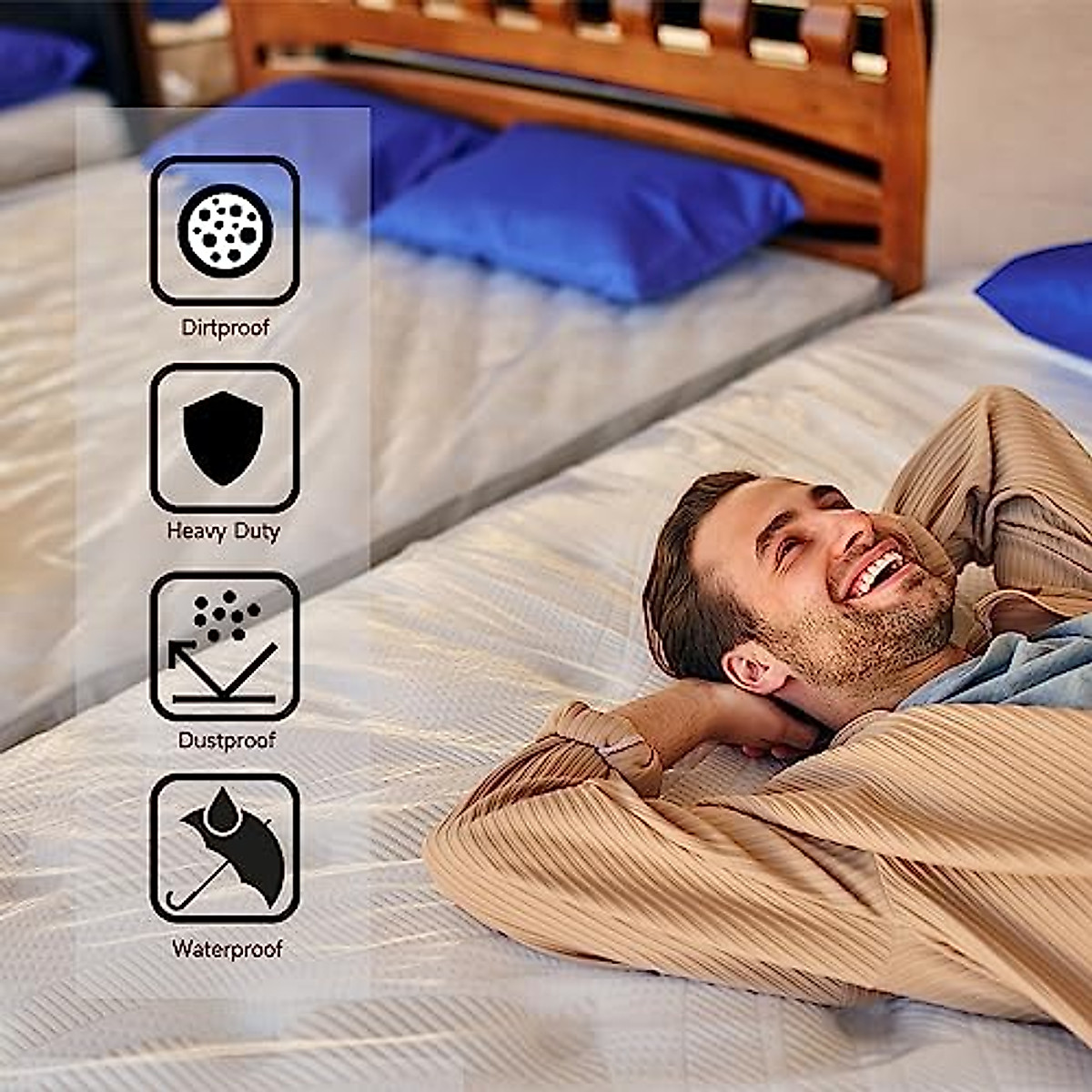 Mattress Bags for Moving, [1-Pack] Twin Size Mattress Storage Bag - 6 Mil Heavy Duty Waterproof Mattress Cover Protector for Storage and Disposal - 54 x 96 Inch