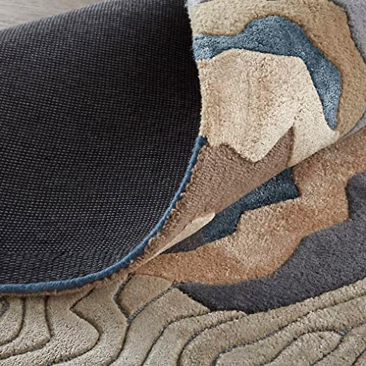 Feizy Serrano Modern Viscose Rug, Beige/Blue, 8' x 10' Area Rug
