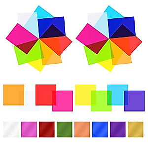 AIKS 120 Pieces Cello Sheets Cellophane Wraps colored cellophane sheets for DIY Arts Crafts Decoration and More (Multicolor, 7.5 x 7.5 Inch)
